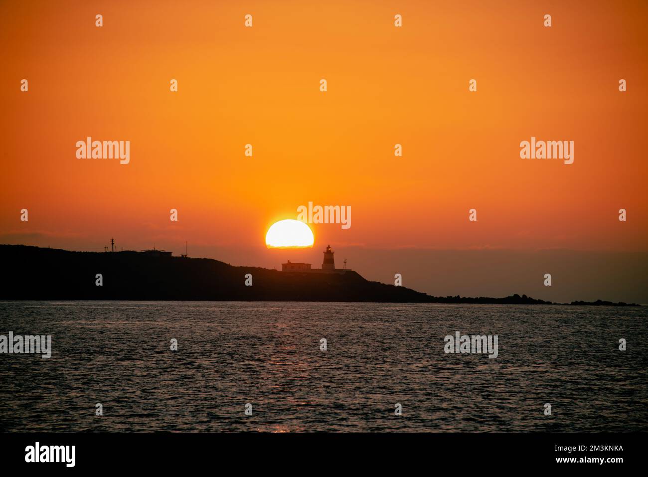 North Coast Fugui Cape Lighthouse at dusk. The first lighthouse built ...