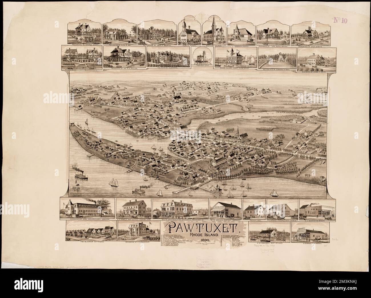Pawtuxet, Rhode Island : 1890 , Pawtuxet R.I., Aerial views Norman B ...