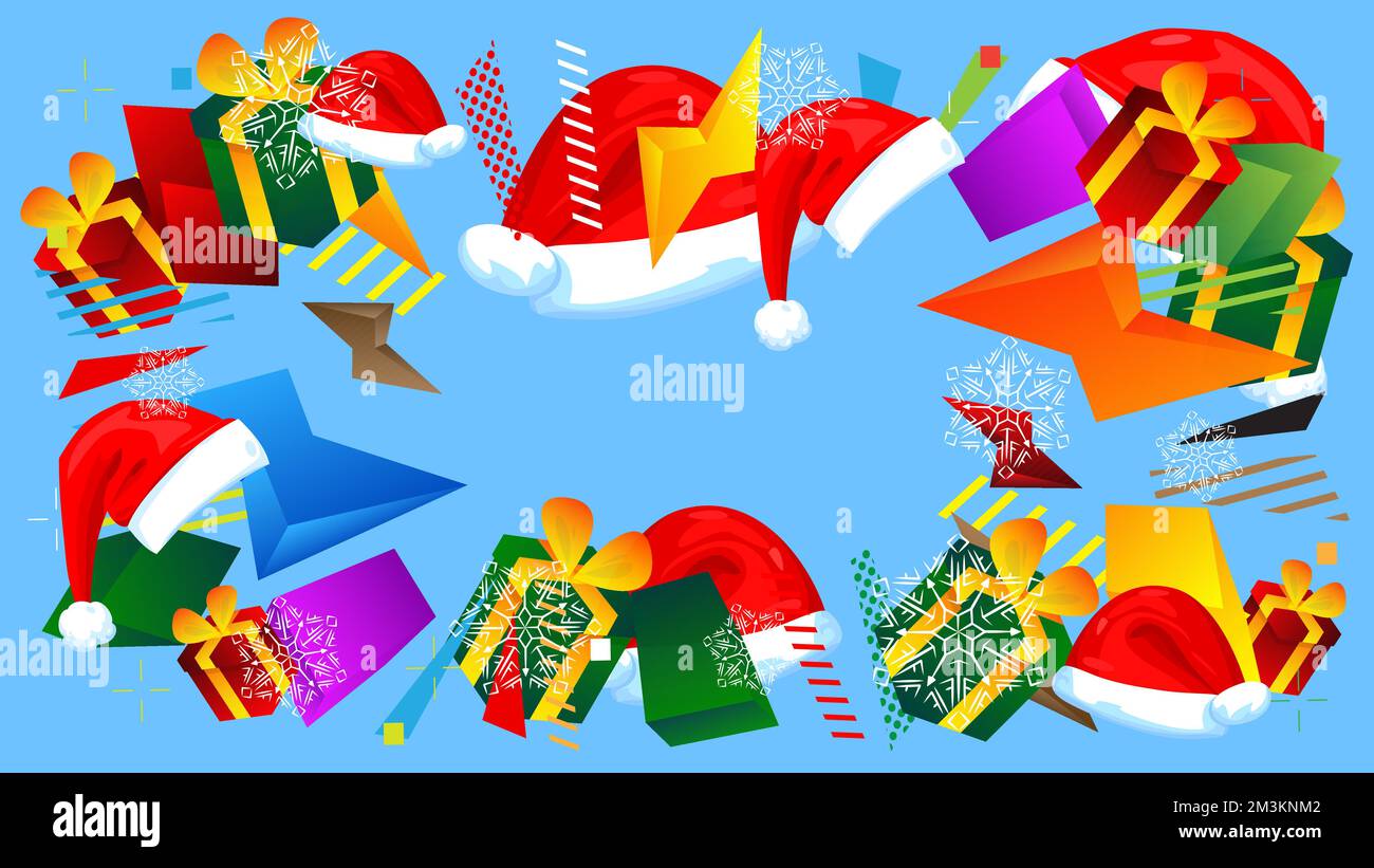 Christmas Background illustration. Cartoon holiday event poster Stock ...