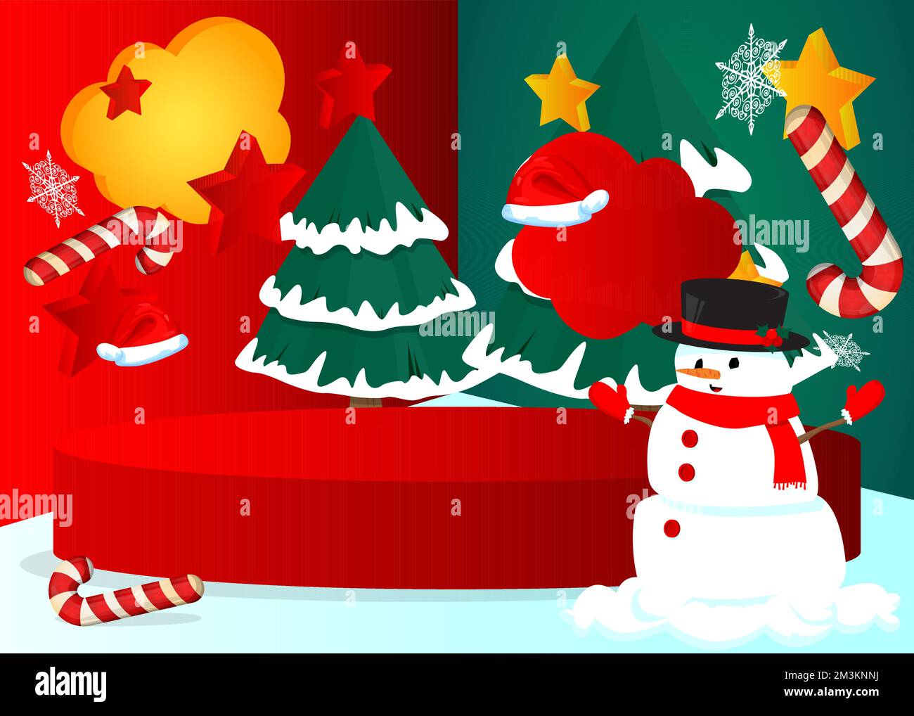 Christmas Background illustration. Cartoon holiday event poster Stock ...