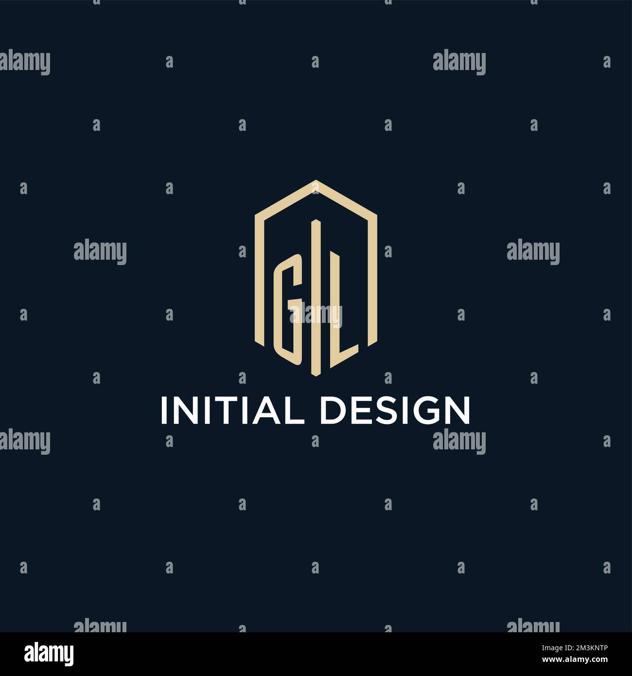 GL initial monogram logo with hexagonal shape style, real estate logo ...