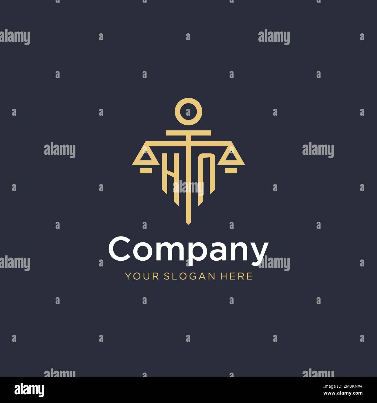 HN initial monogram logo with scale and pillar style design ideas Stock ...