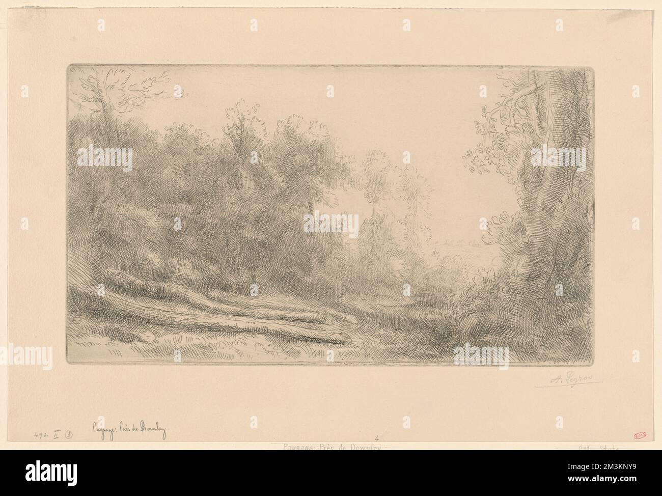 Paysage: Près de Downley , Trees, Alphonse Legros (1837-1911 Stock ...
