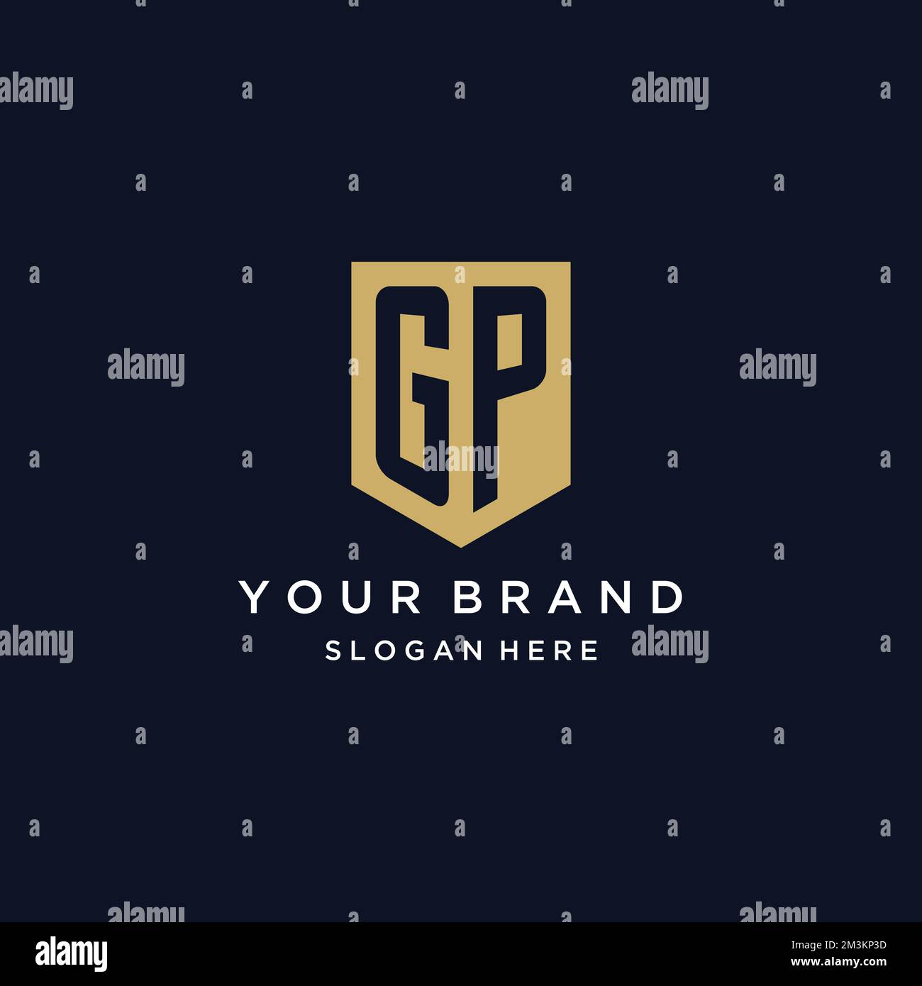 GP monogram initials logo design with shield icon template Stock Vector Image & Art - Alamy