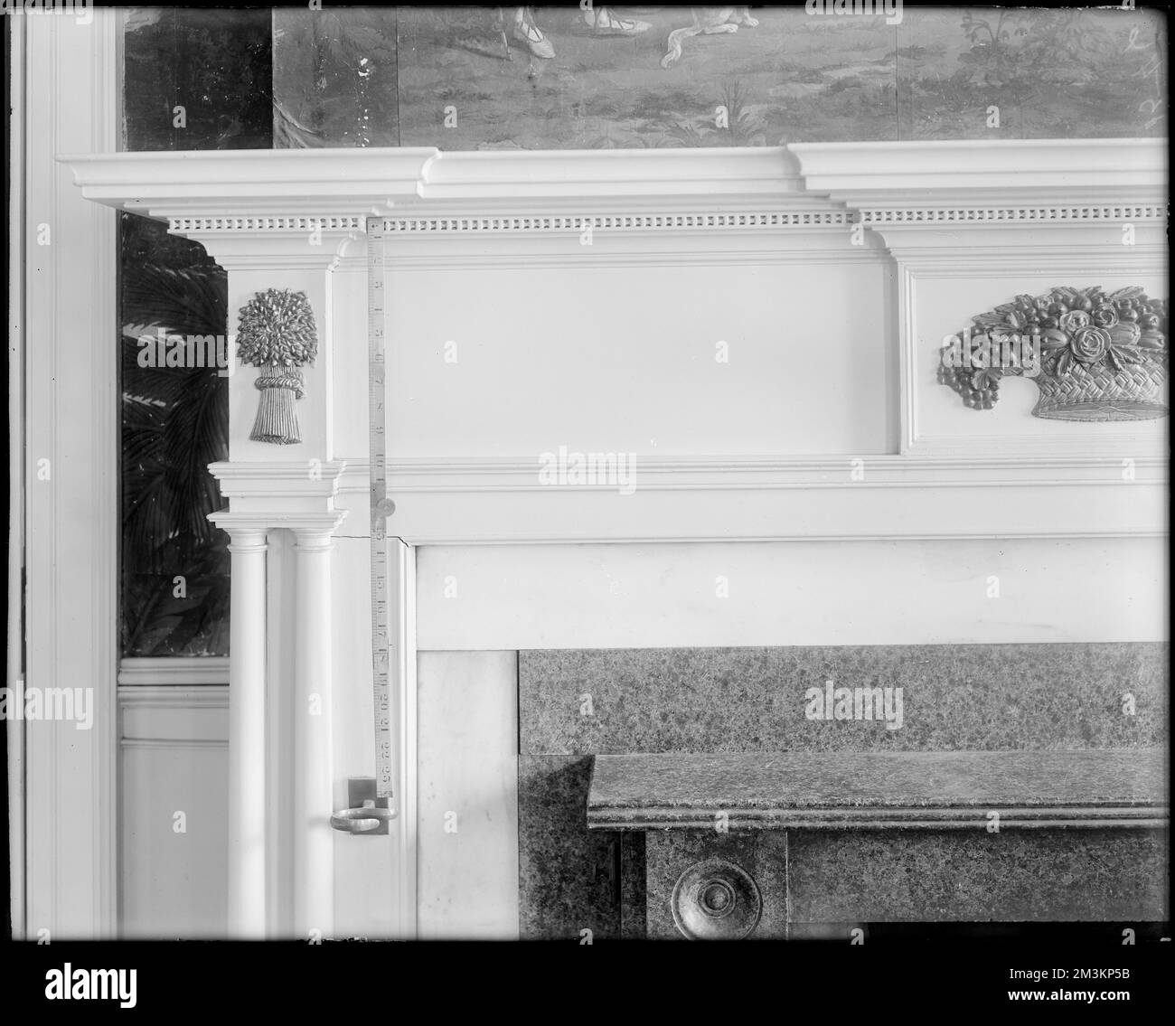 Peabody, 67 Main Street, interior detail, mantel, Samuel Ham house ...