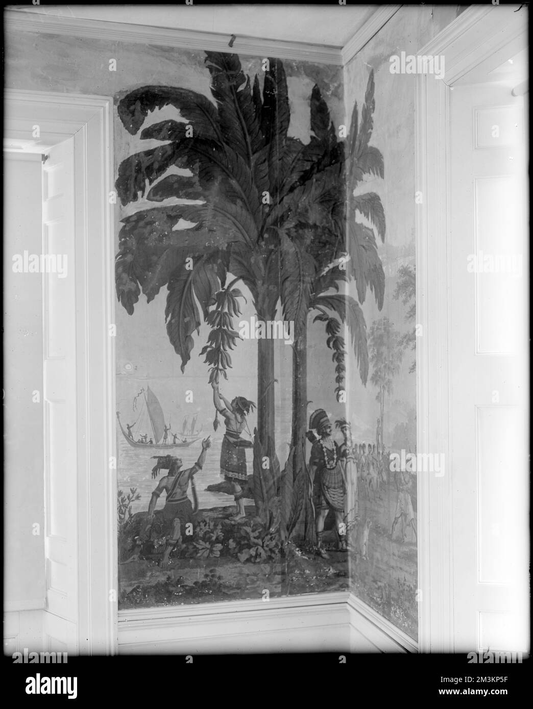 Peabody, 67 Main Street, interior detail, wallpaper, Samuel Ham house ...