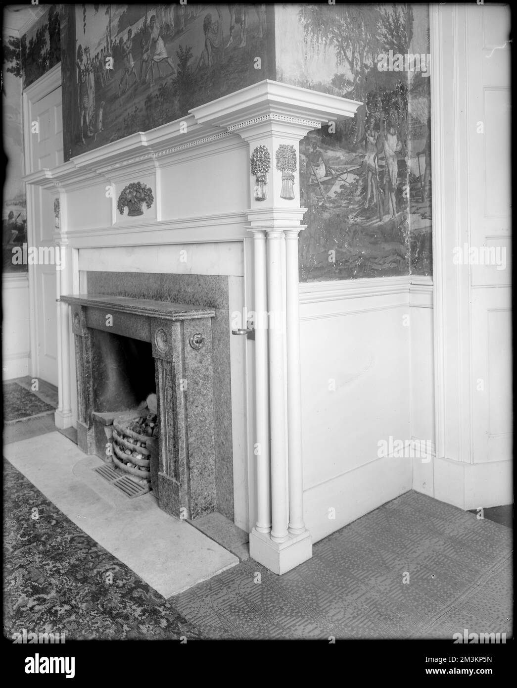 Peabody, 67 Main Street, interior detail, mantel, Samuel Ham house ...