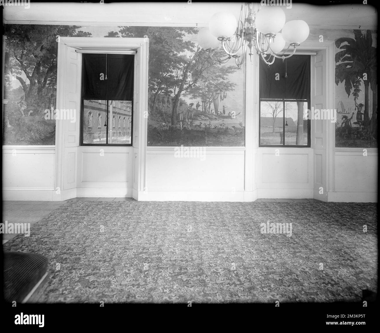 Peabody, 67 Main Street, interior detail, windows and wallpaper, Samuel ...