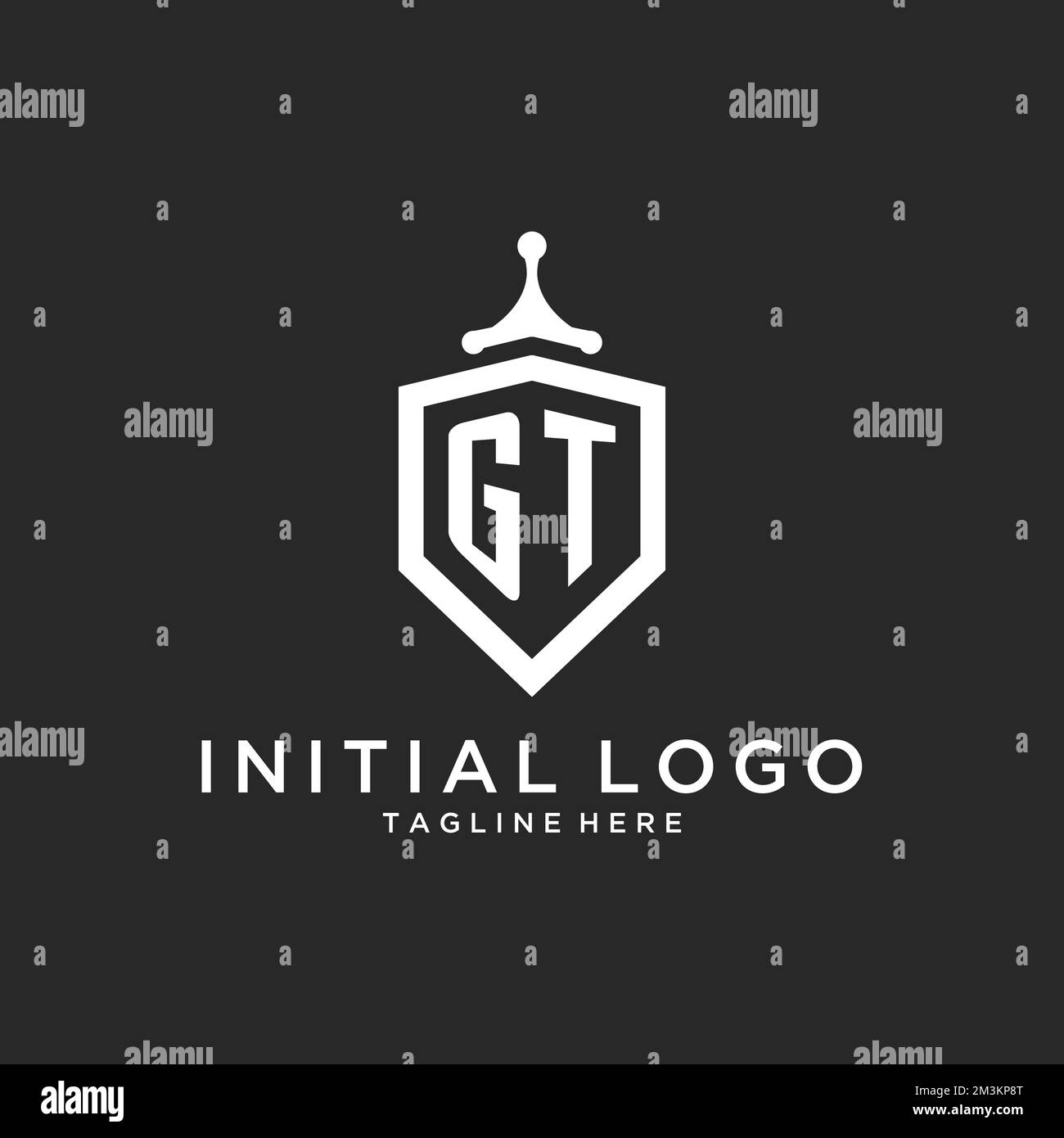 GT monogram logo initial with shield guard shape design ideas Stock Vector Image & Art - Alamy