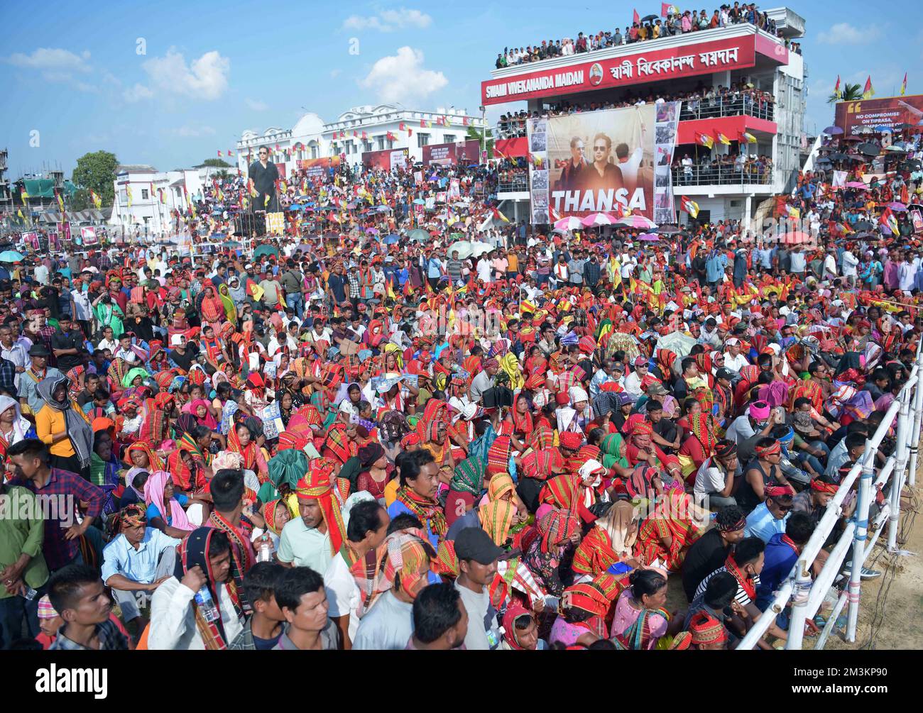 The supporters and members of the regional party "Tipra Motha" (Tipraha ...