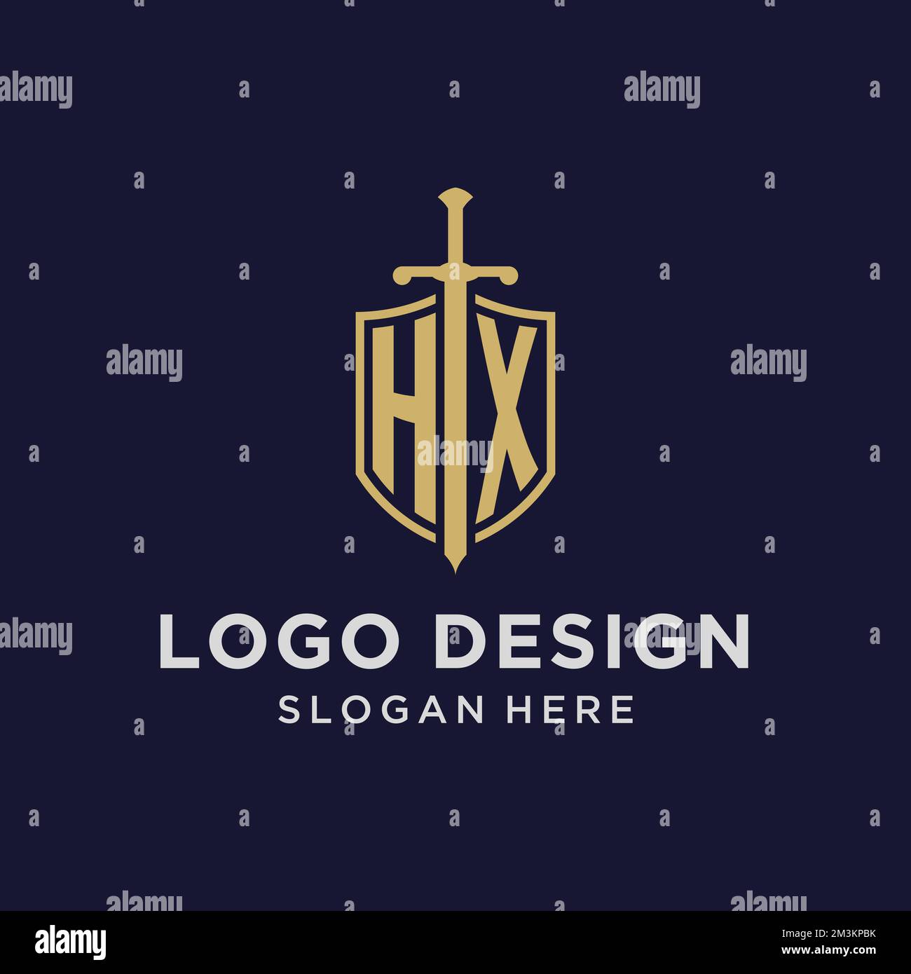 HX logo initial monogram with shield and sword design ideas Stock Vector Image & Art - Alamy