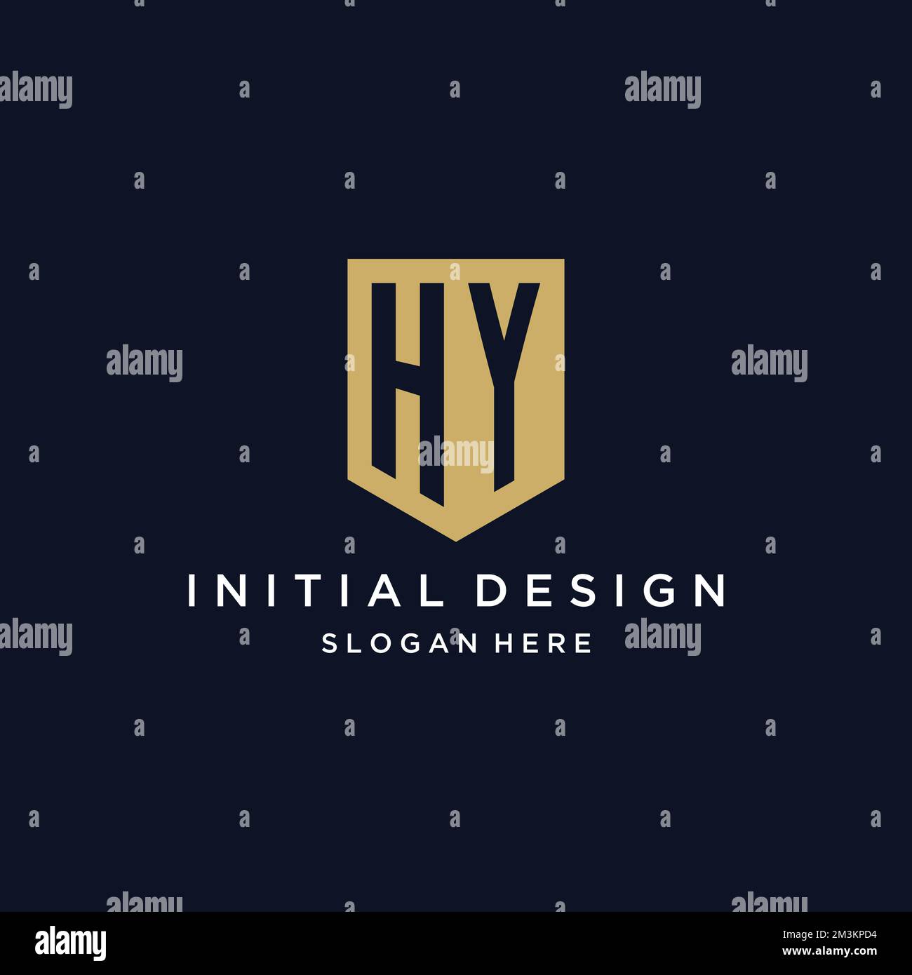 HY monogram initials logo design with shield icon template Stock Vector ...