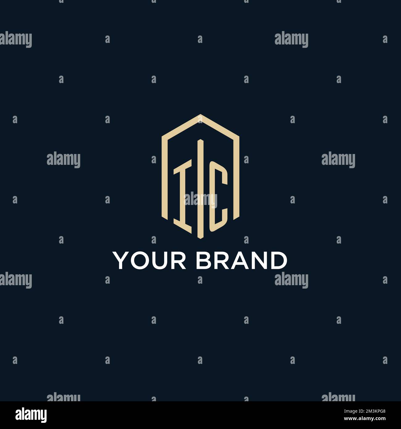 IC initial monogram logo with hexagonal shape style, real estate logo design ideas inspiration ...