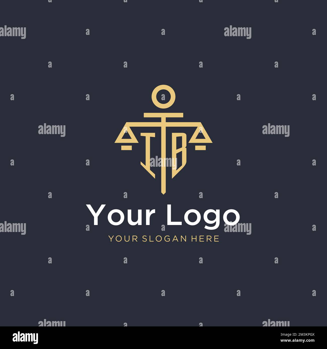 IB initial monogram logo with scale and pillar style design ideas Stock ...