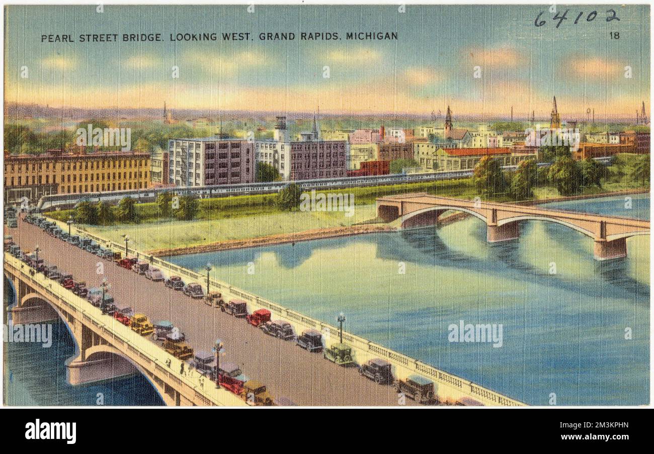 Pearl Street Bridge, looking west, Grand Rapids, Michigan , Cities ...