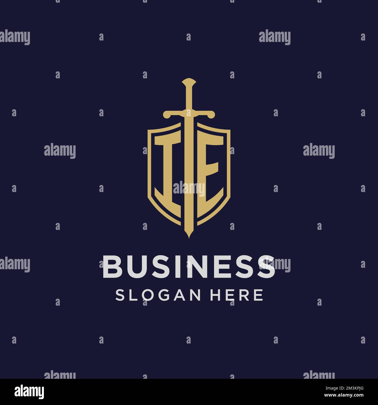 IE logo initial monogram with shield and sword design ideas Stock Vector Image & Art - Alamy