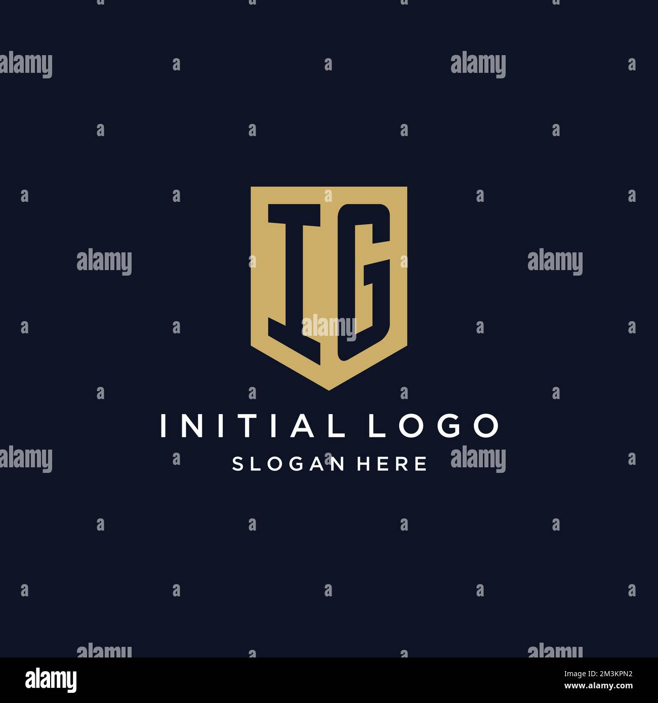 IG monogram initials logo design with shield icon template Stock Vector ...