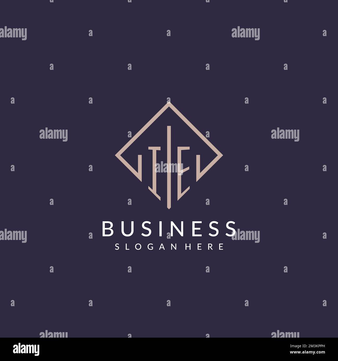 IE initial monogram logo with rectangle style design ideas Stock Vector ...