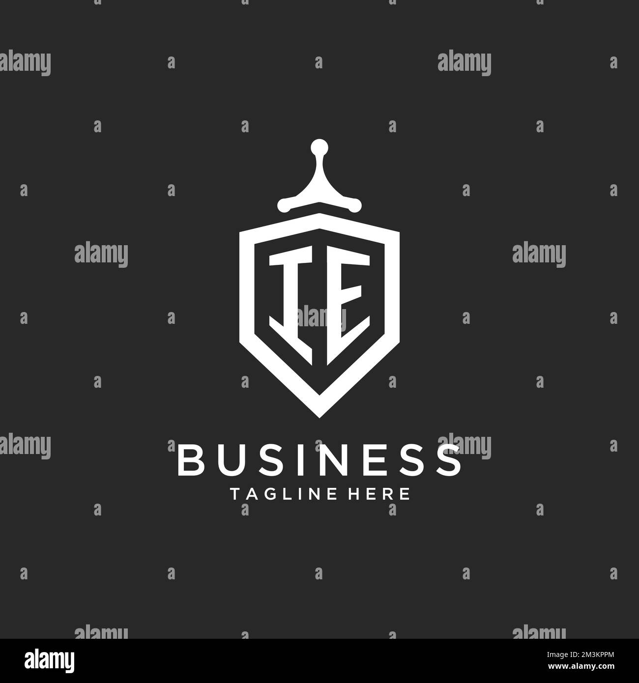 IE monogram logo initial with shield guard shape design ideas Stock Vector Image & Art - Alamy