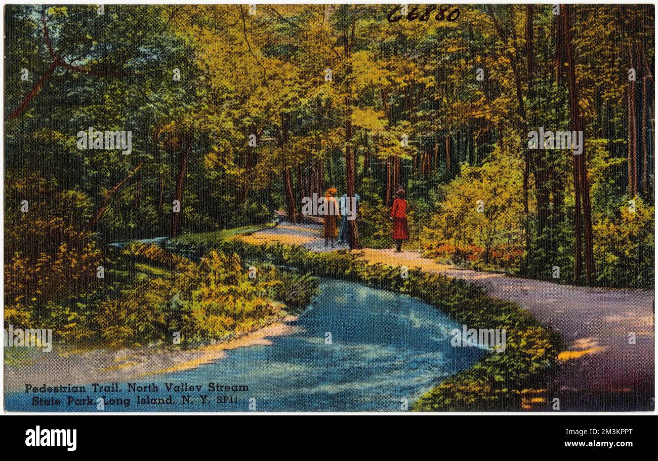 Pedestrian trail, North Valley Stream State Park, Long Island, N. Y ...