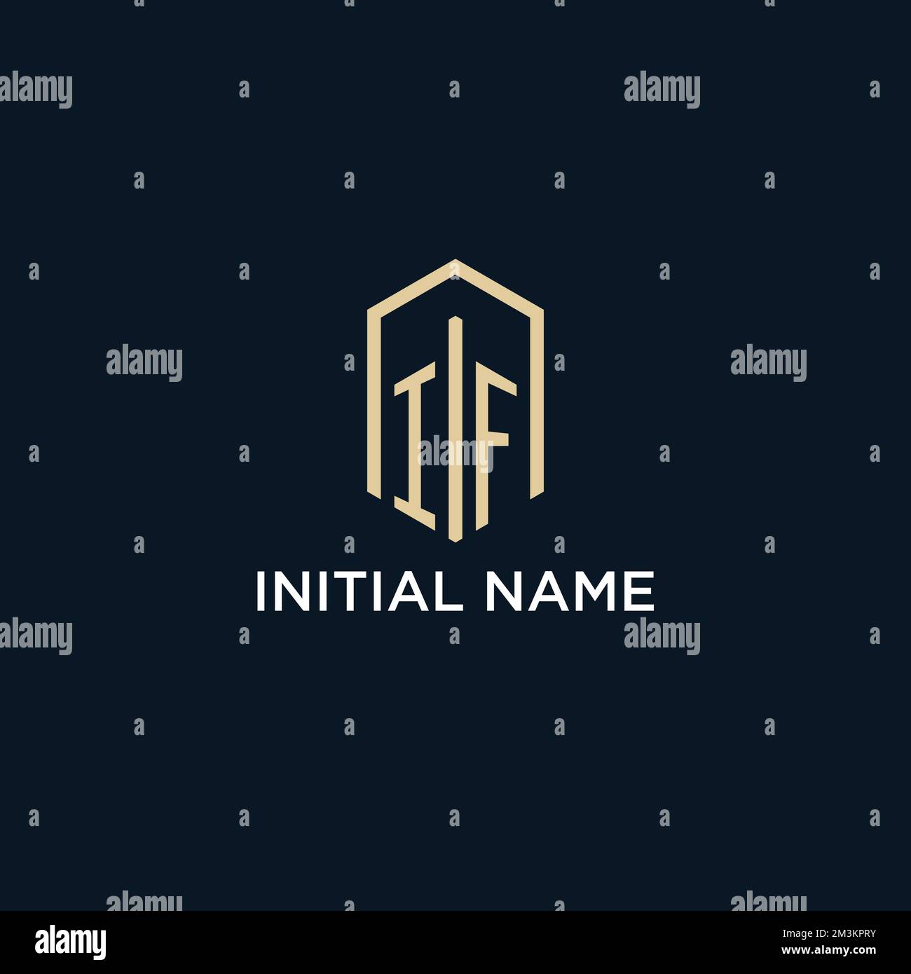 IF initial monogram logo with hexagonal shape style, real estate logo ...