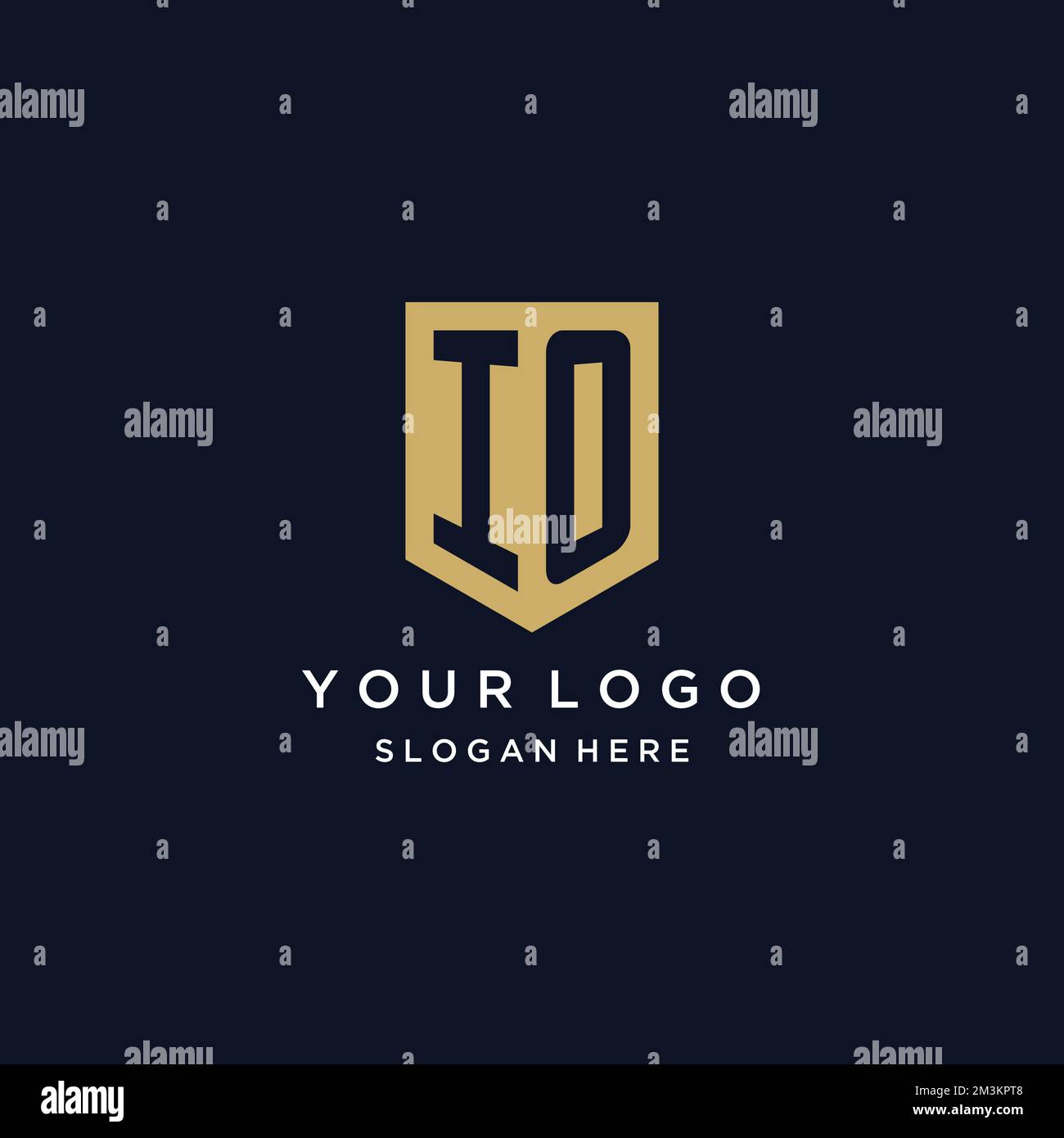 IO monogram initials logo design with shield icon template Stock Vector ...
