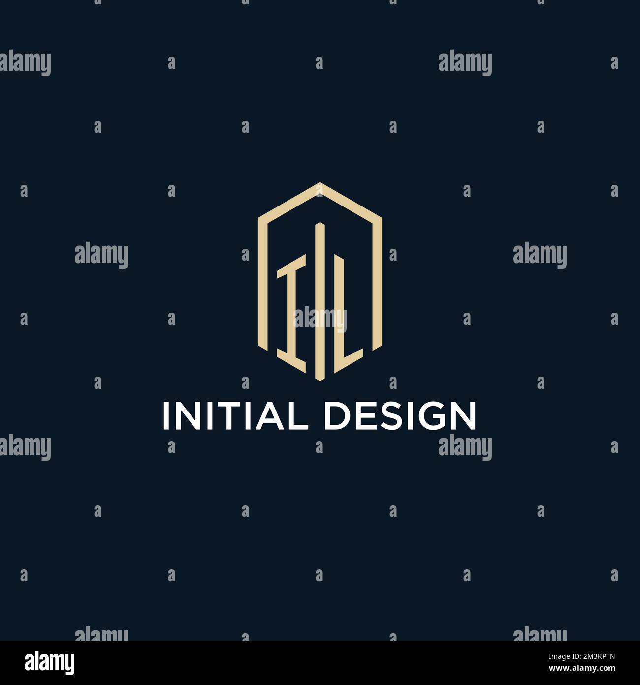 IL initial monogram logo with hexagonal shape style, real estate logo ...