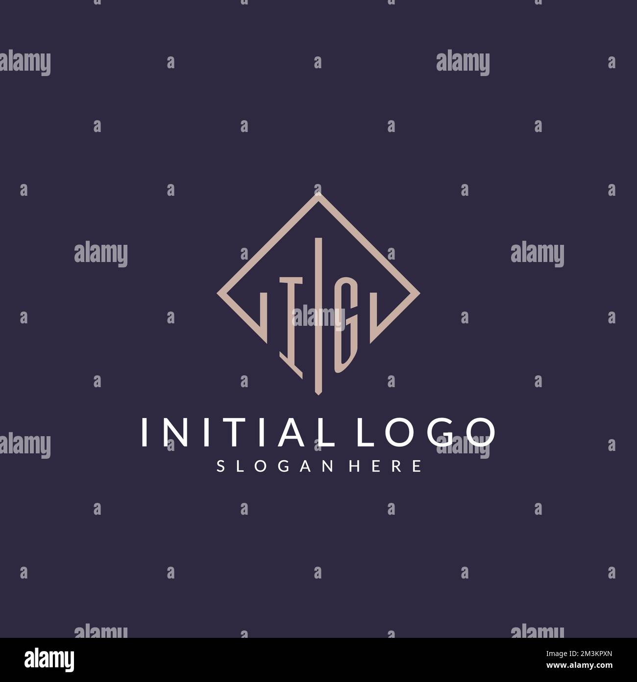 IG initial monogram logo with rectangle style design ideas Stock Vector ...