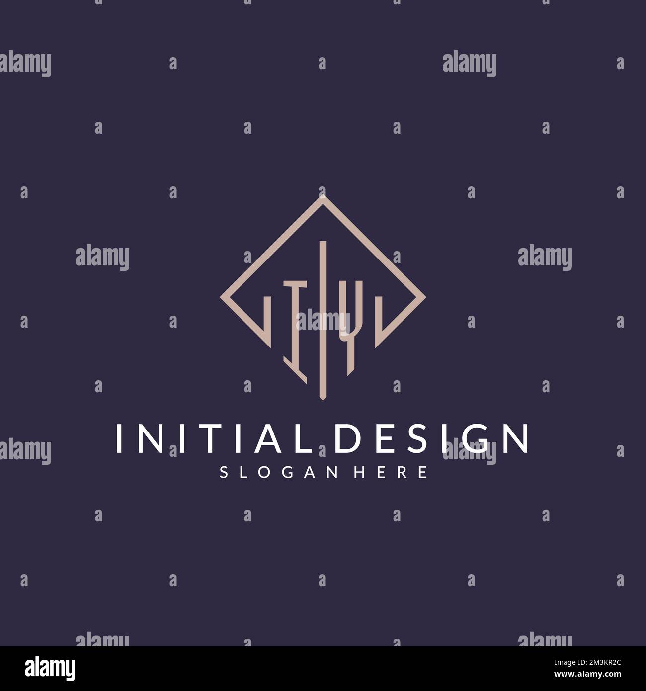IY initial monogram logo with rectangle style design ideas Stock Vector ...