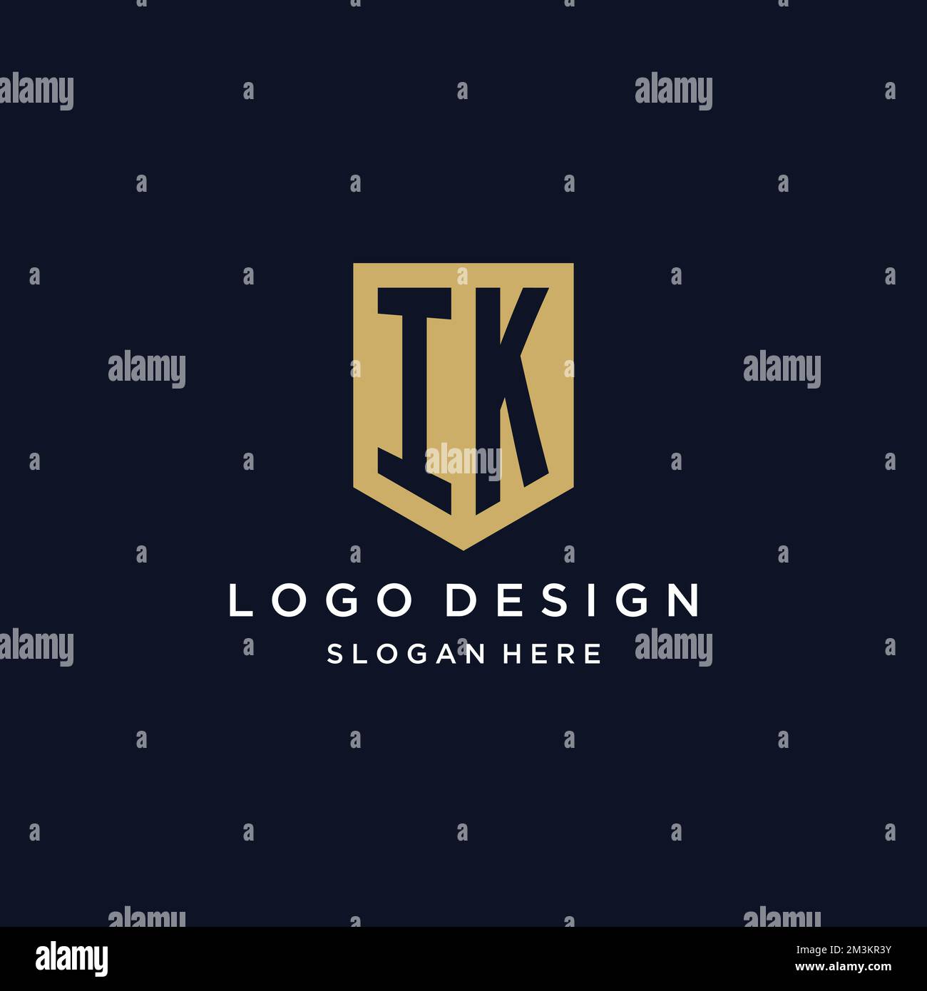 IK monogram initials logo design with shield icon template Stock Vector ...