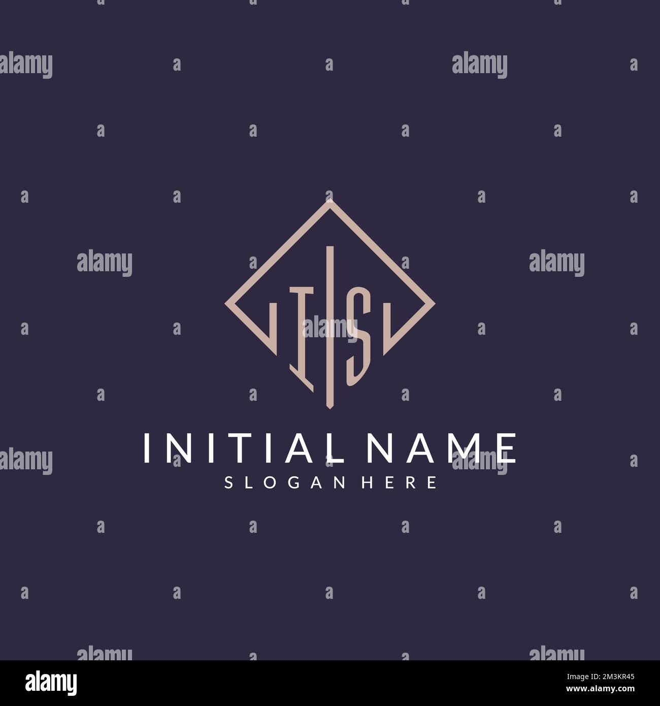 IS initial monogram logo with rectangle style design ideas Stock Vector ...