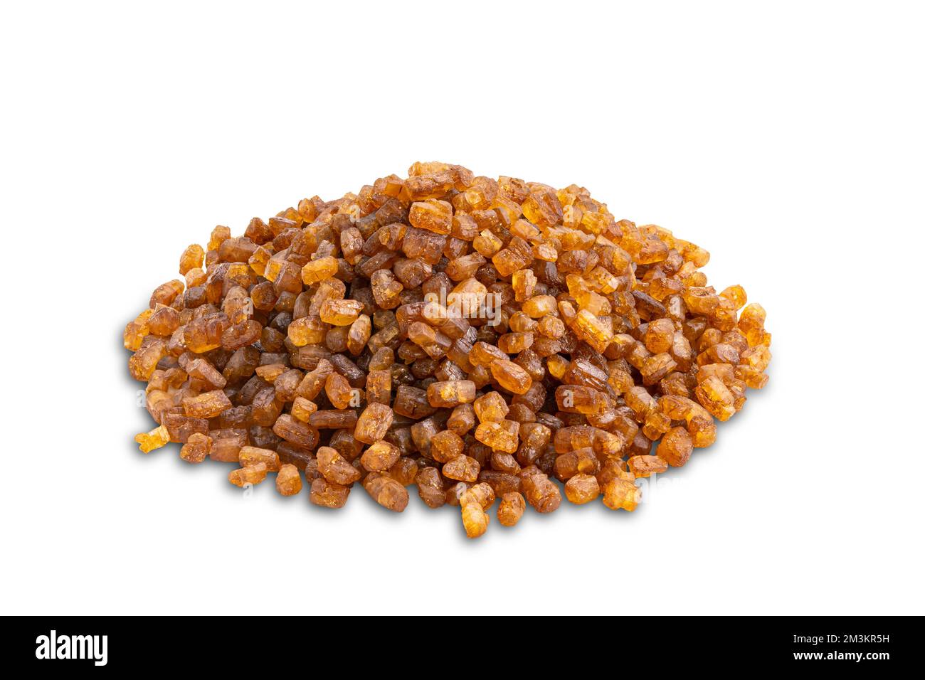 High angle view pile of dry sweet organic crystal caramel isolated on ...