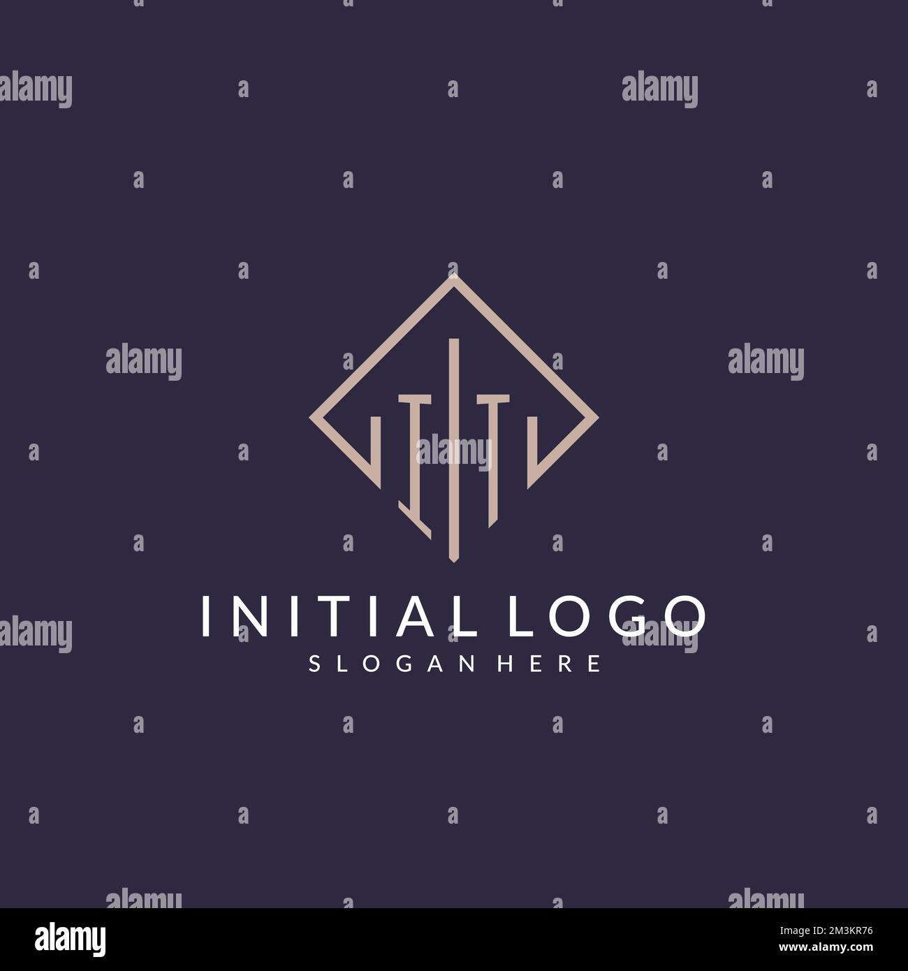 IT initial monogram logo with rectangle style design ideas Stock Vector ...