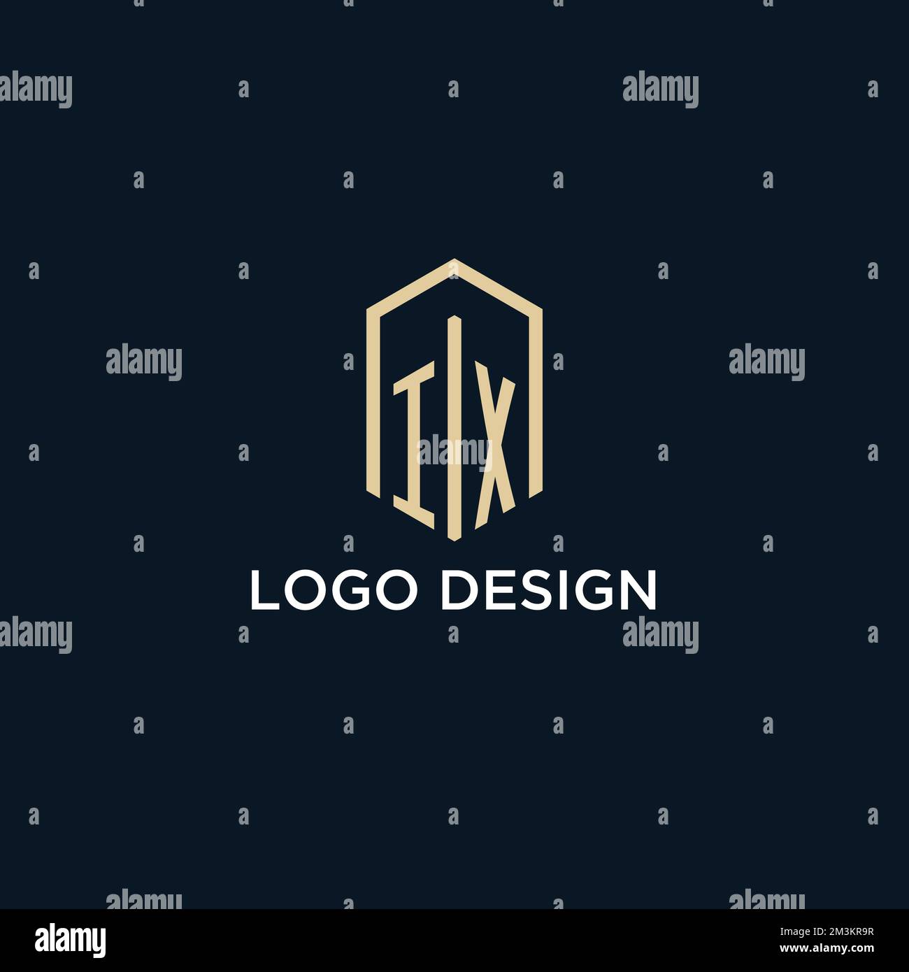 IX initial monogram logo with hexagonal shape style, real estate logo design ideas inspiration ...