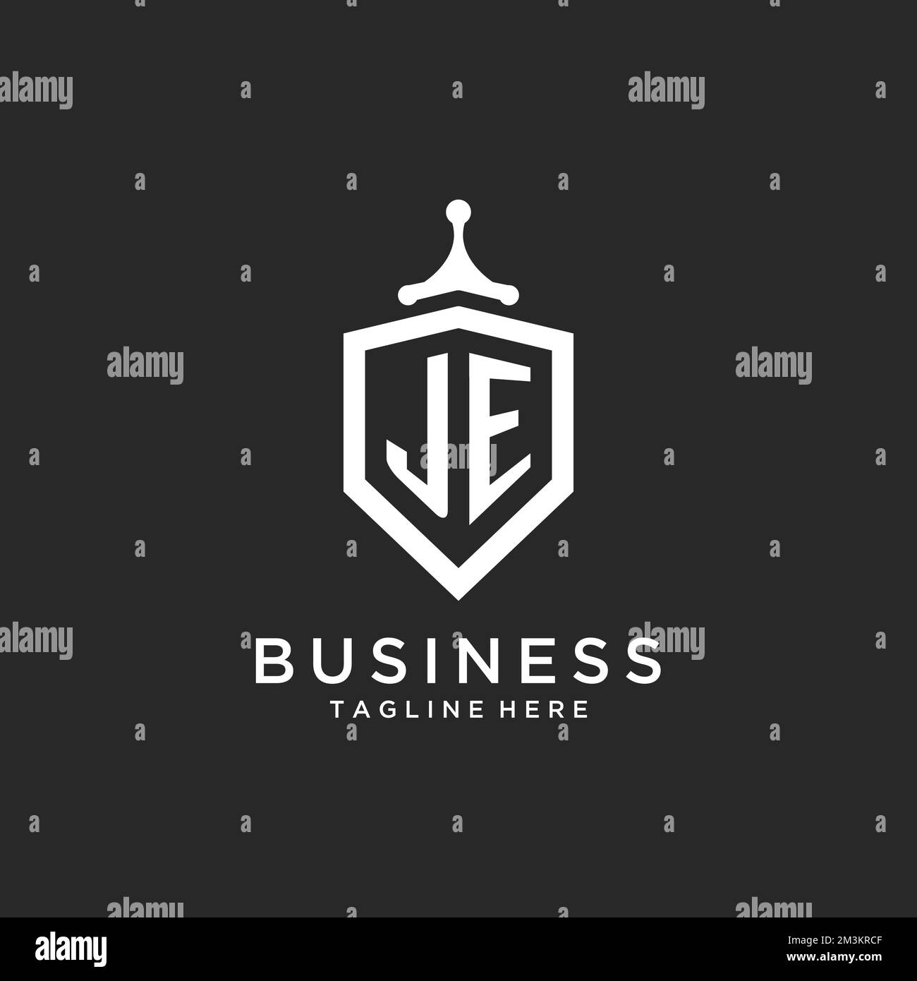 JE monogram logo initial with shield guard shape design ideas Stock Vector Image & Art - Alamy