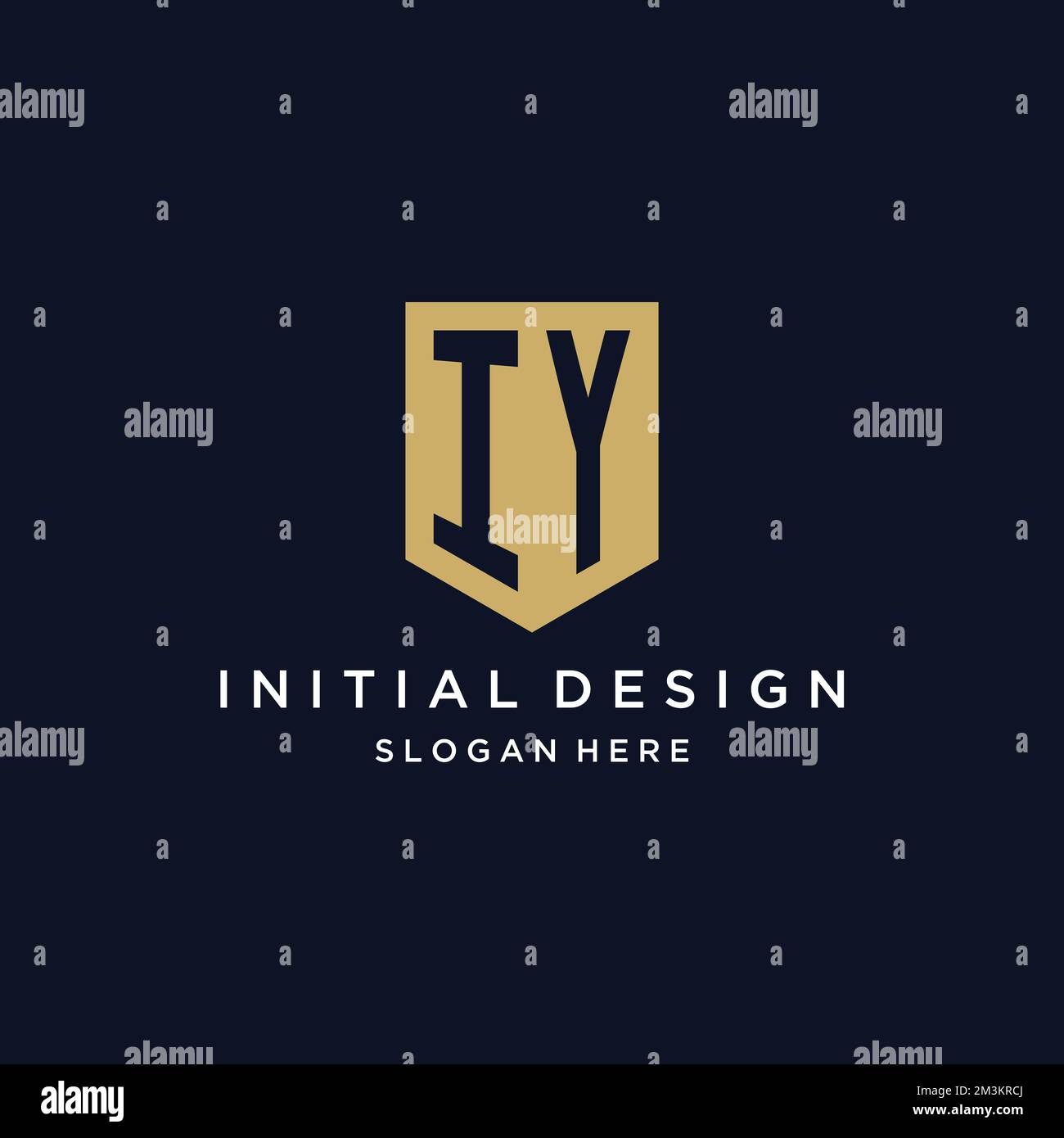 IY monogram initials logo design with shield icon template Stock Vector ...