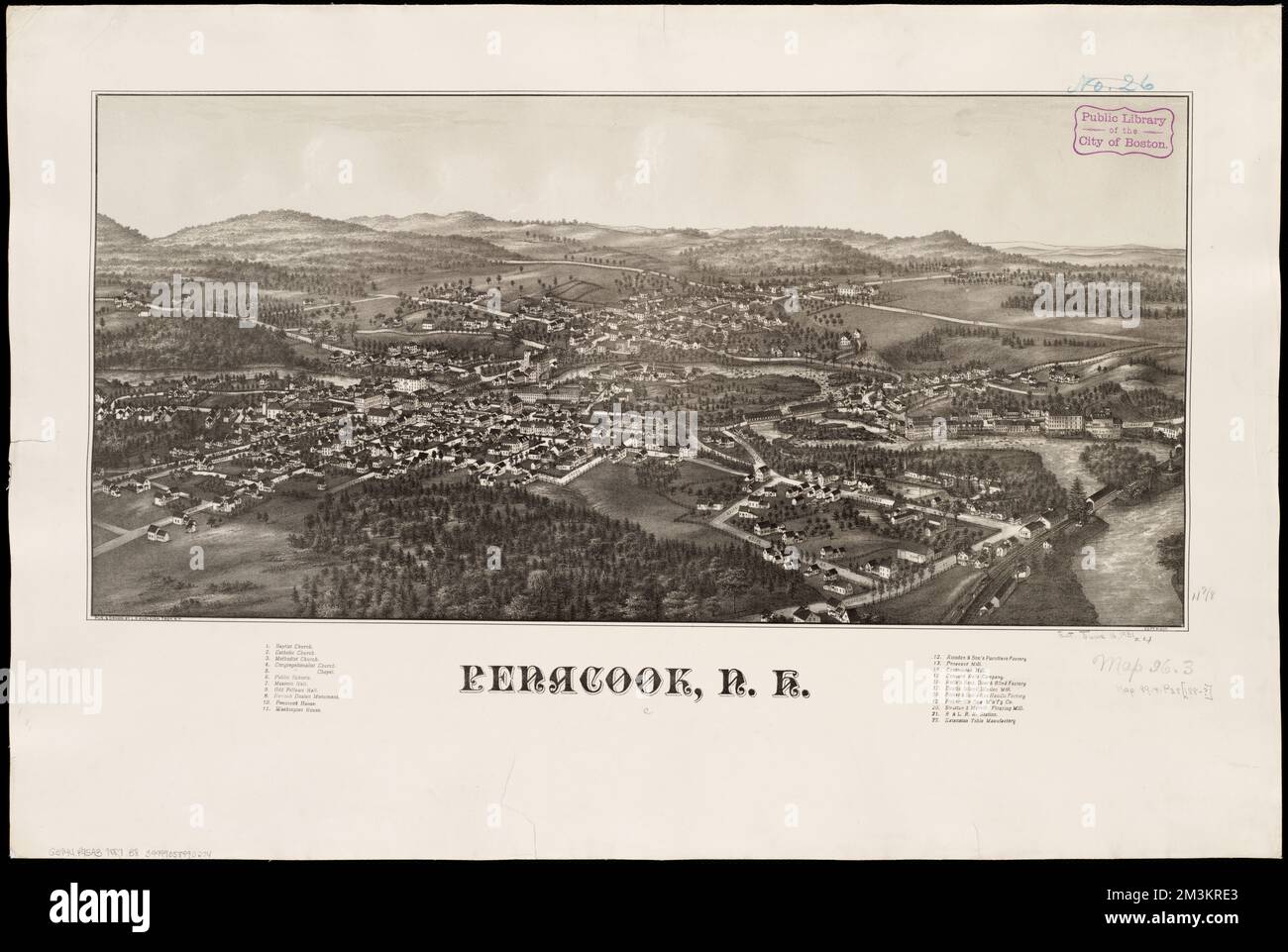 Penacook, N.H , Penacook N.H., Aerial views Norman B. Leventhal Map ...