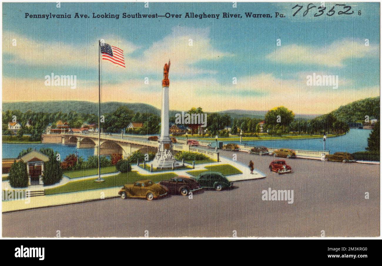 Pennsylvania Ave. looking southwest -- over Allegheny River, Warren, Pa ...