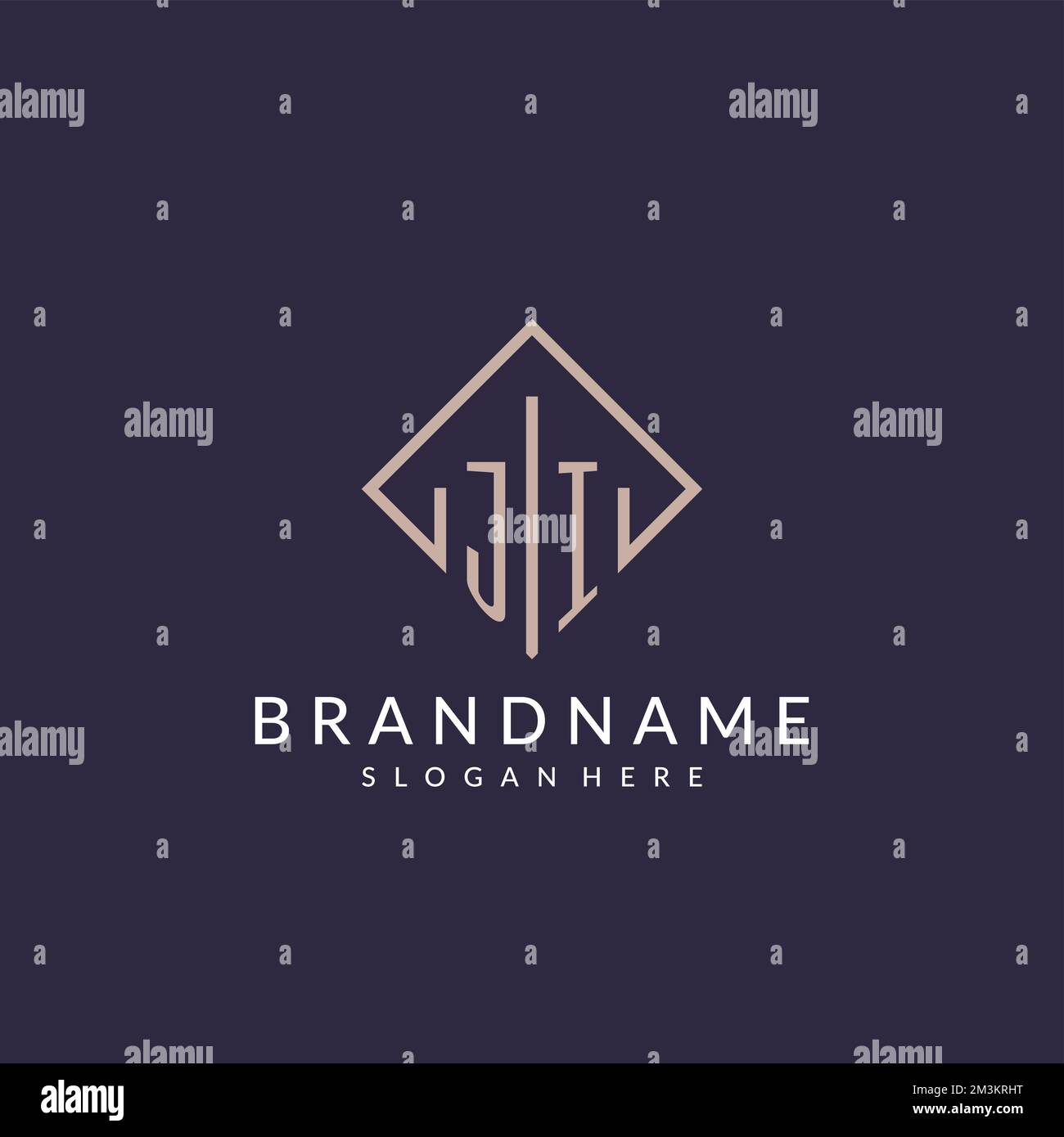 JI initial monogram logo with rectangle style design ideas Stock Vector ...