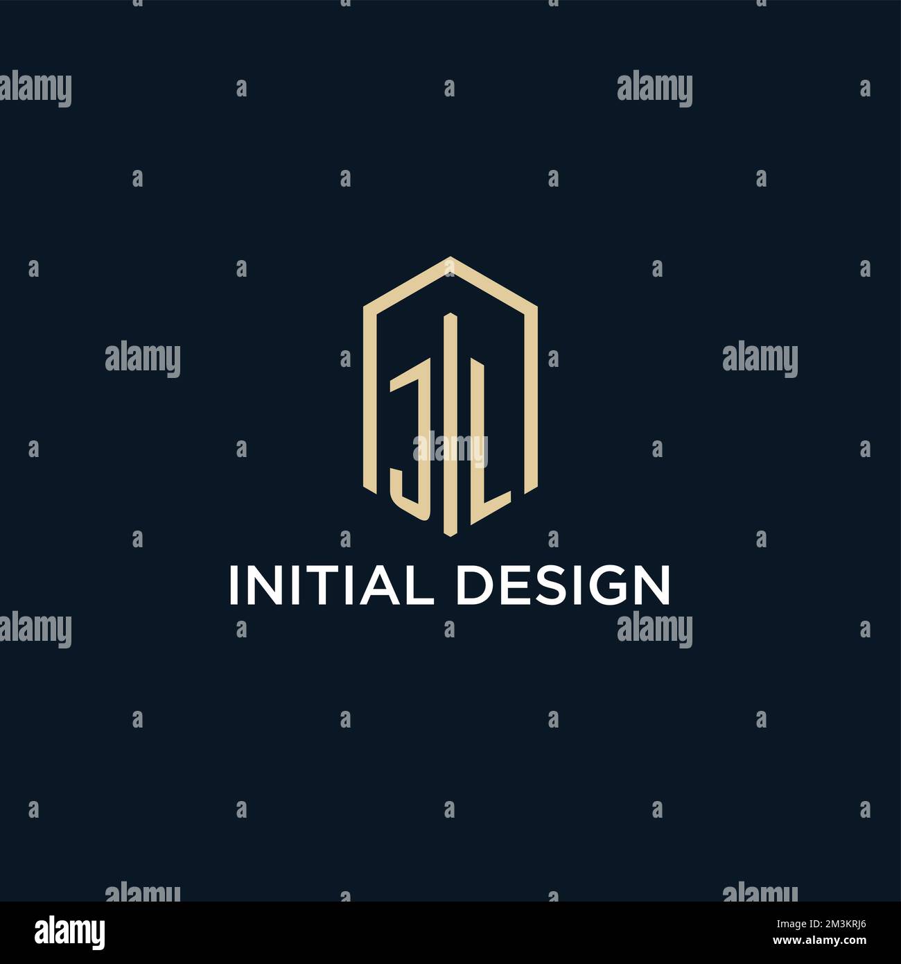 JL initial monogram logo with hexagonal shape style, real estate logo ...