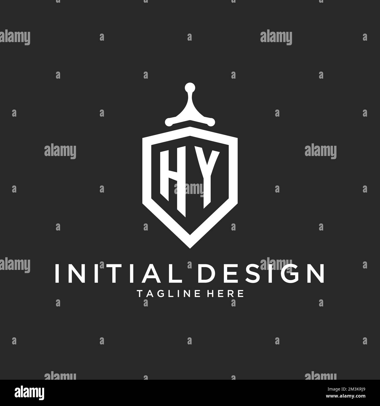 HY monogram logo initial with shield guard shape design ideas Stock ...