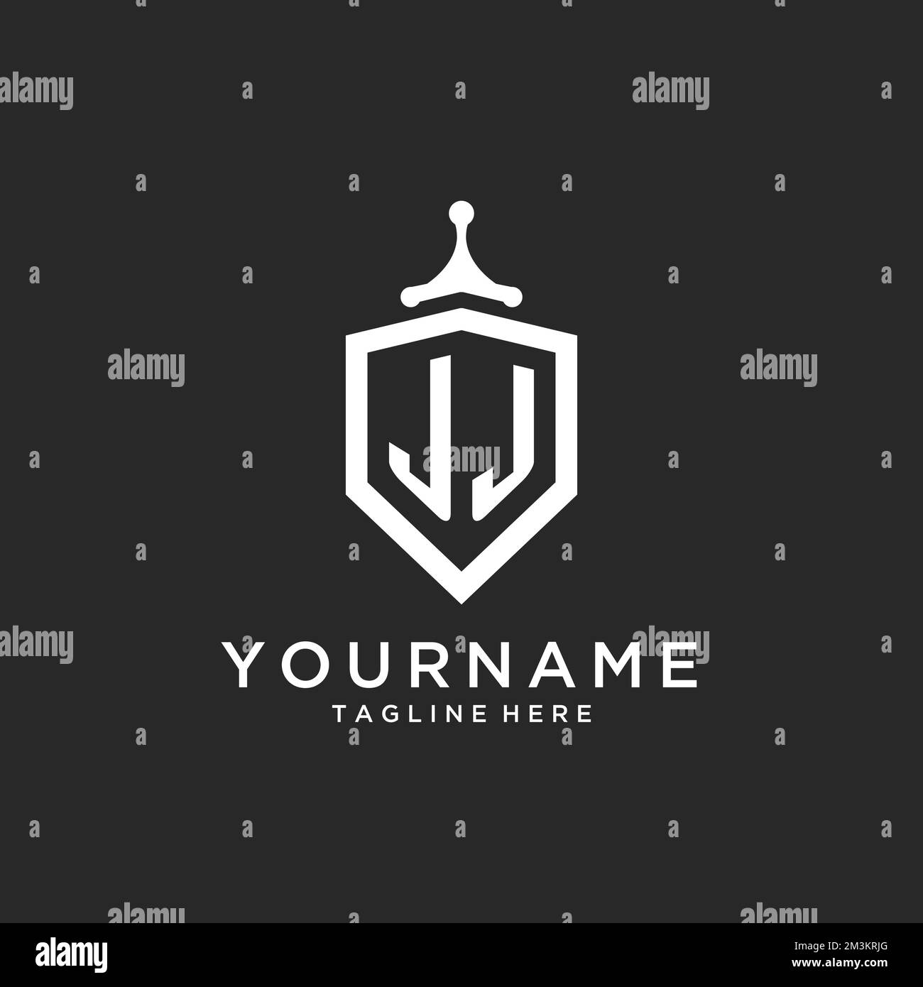 JJ monogram logo initial with shield guard shape design ideas Stock Vector Image & Art - Alamy