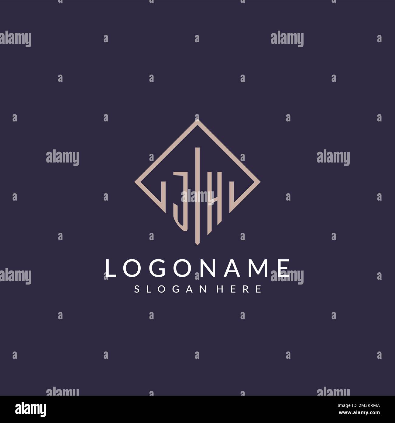 JH initial monogram logo with rectangle style design ideas Stock Vector ...