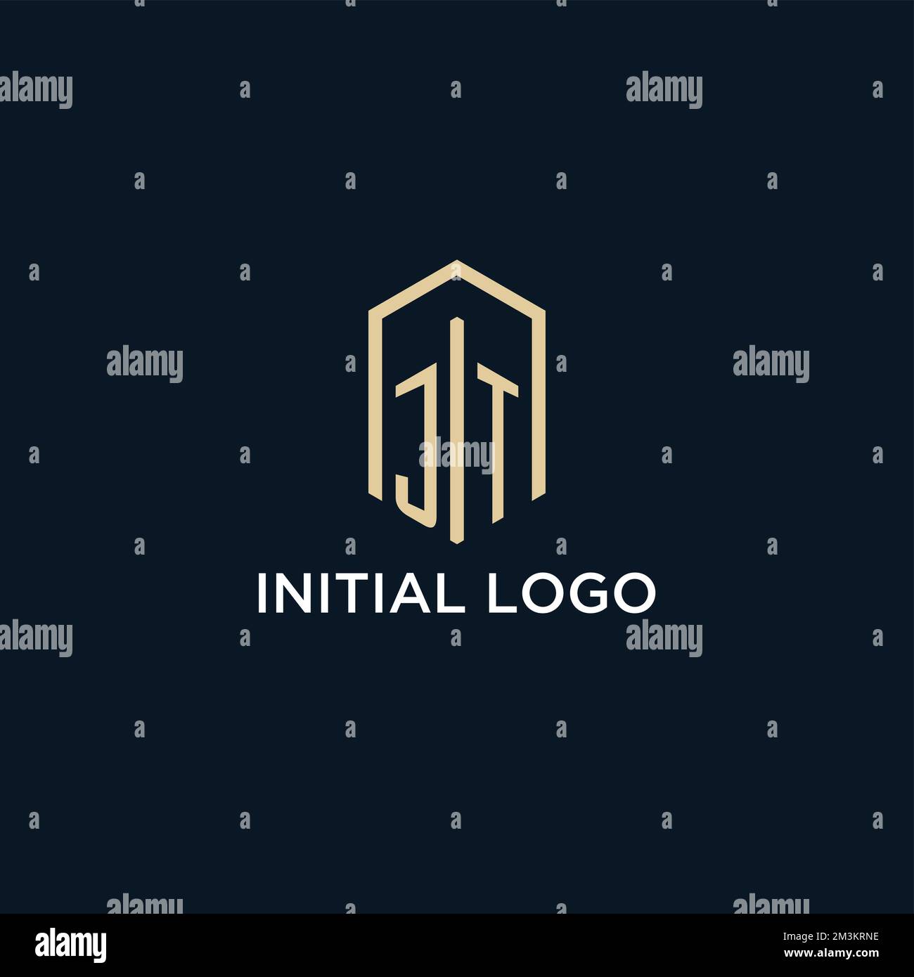 JT initial monogram logo with hexagonal shape style, real estate logo design ideas inspiration ...