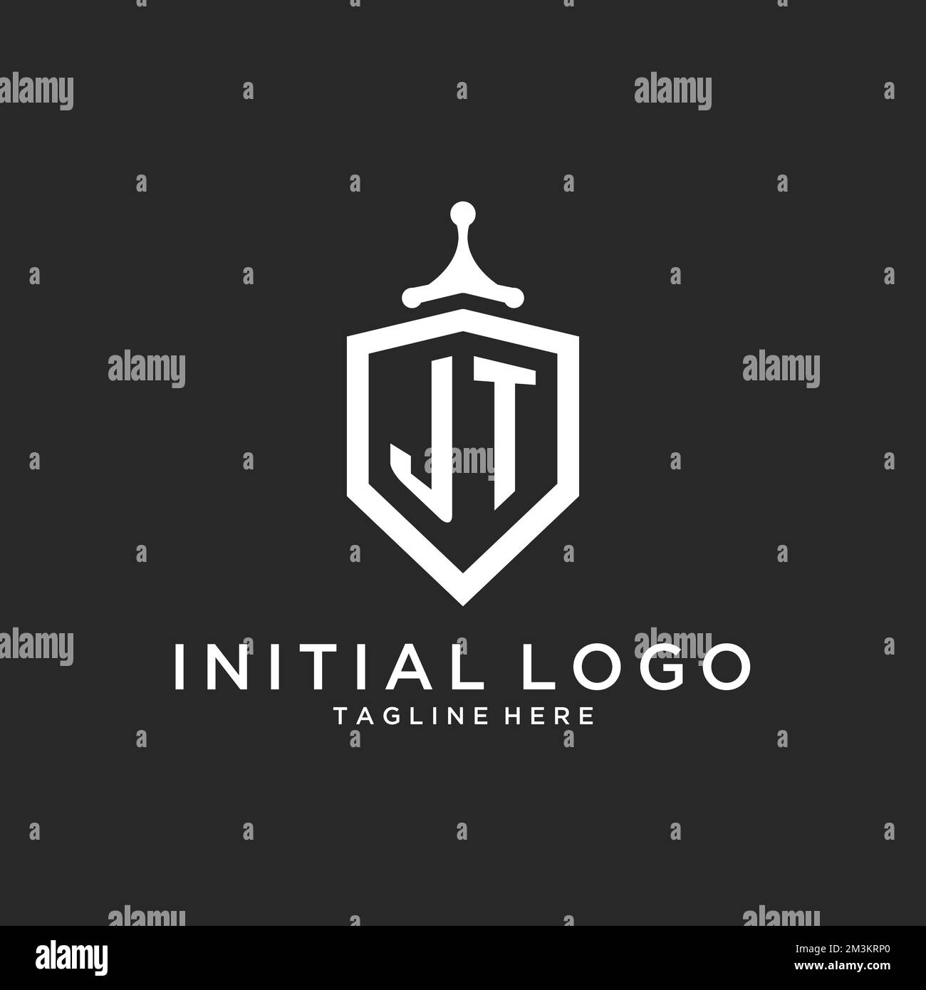 JT monogram logo initial with shield guard shape design ideas Stock Vector Image & Art - Alamy