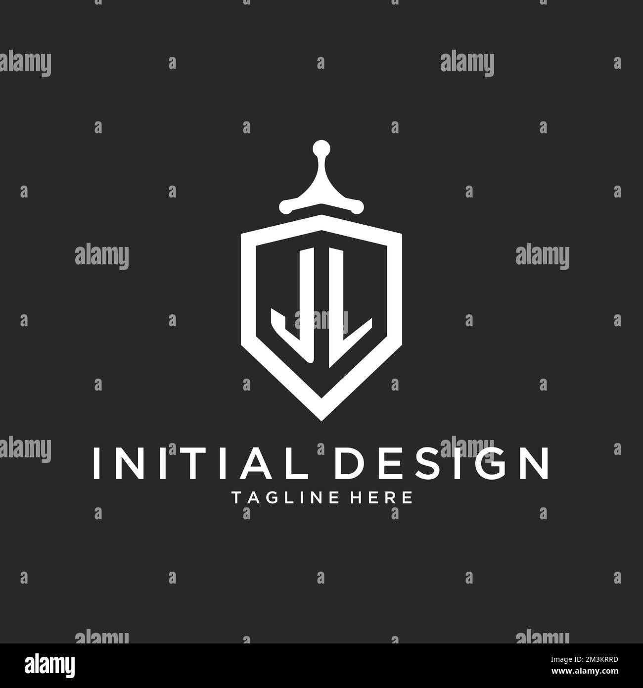 JL monogram logo initial with shield guard shape design ideas Stock ...