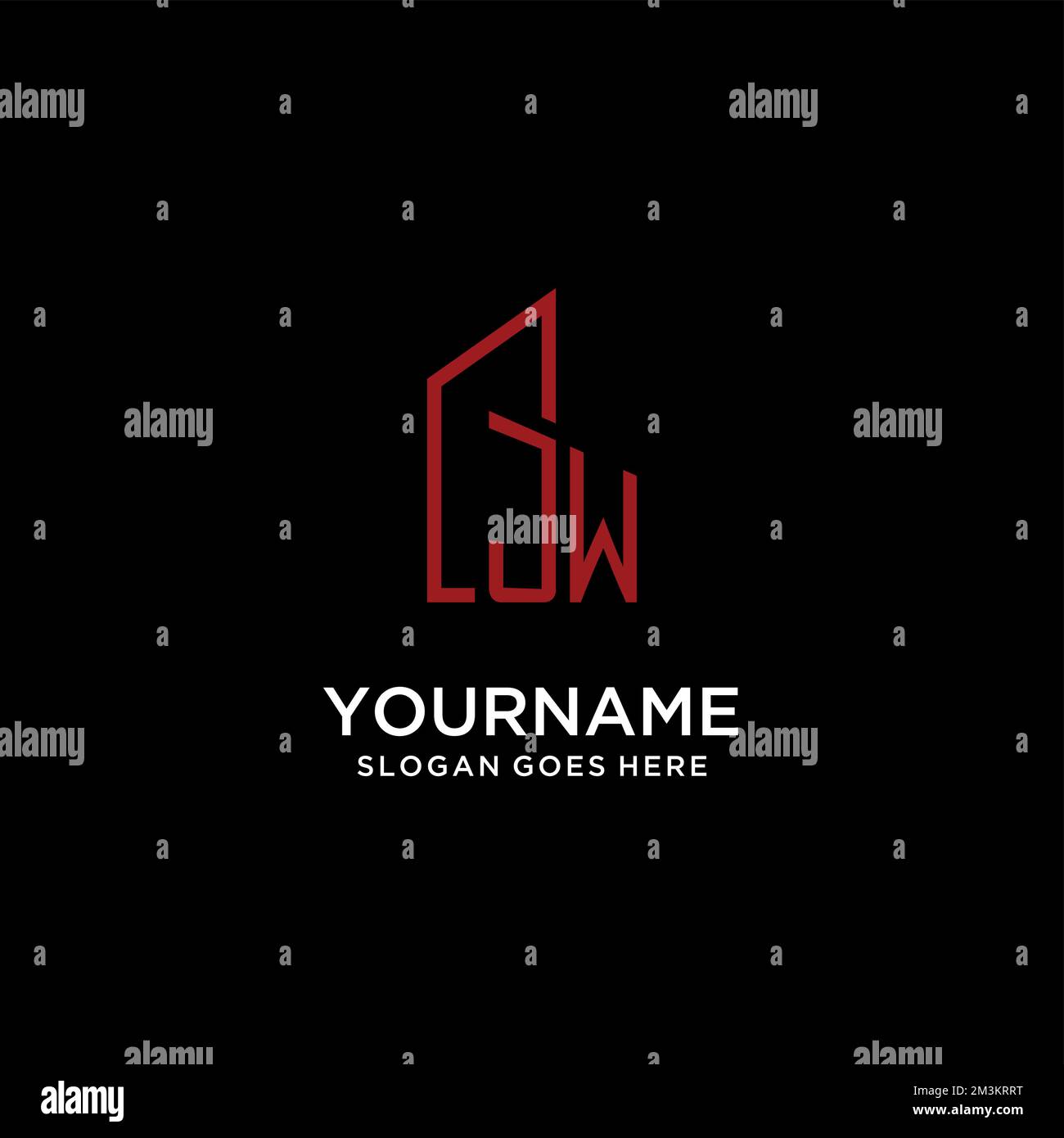 JW initial monogram with building logo design ideas Stock Vector Image ...