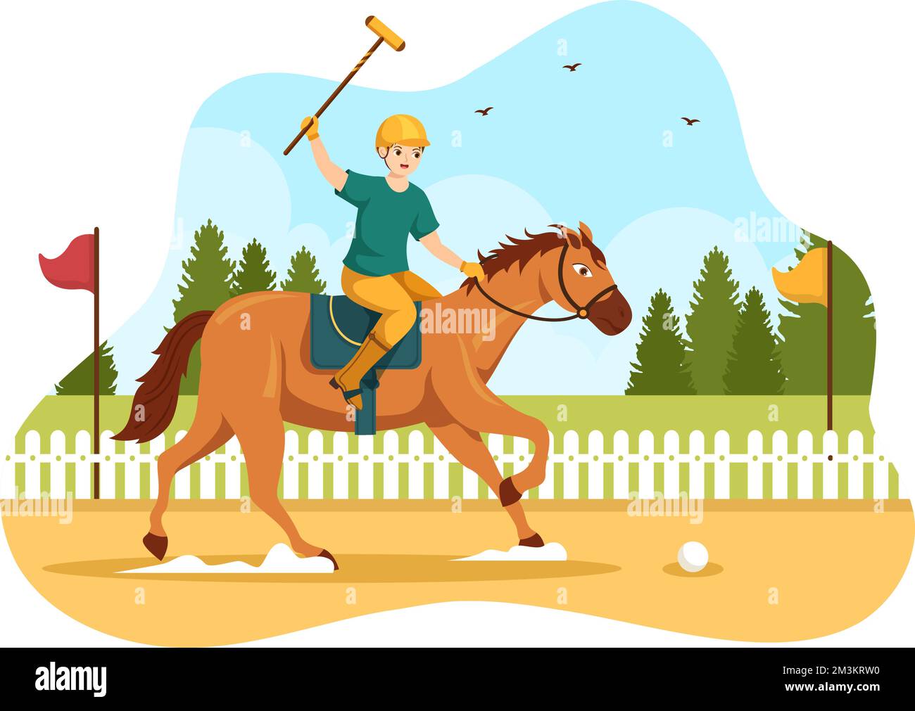 Polo Horse Sports with Player Riding Horse and Holding Stick use ...