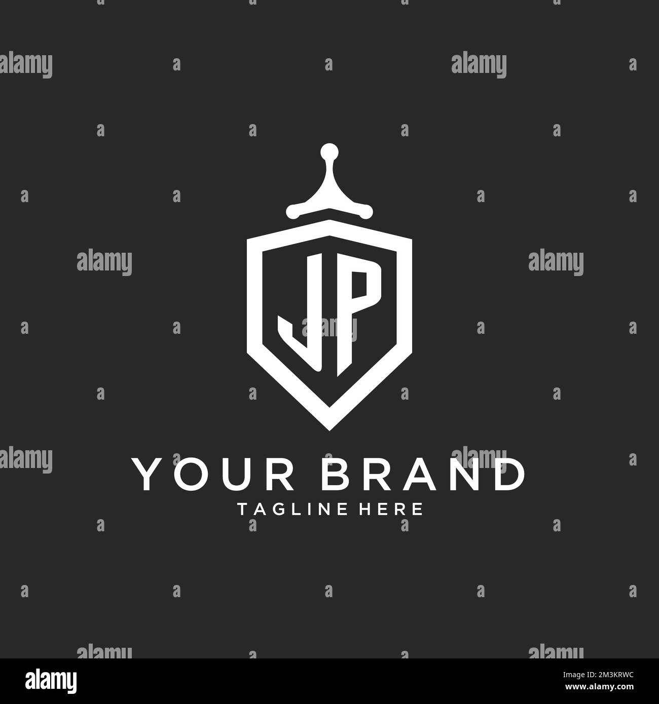 JP monogram logo initial with shield guard shape design ideas Stock Vector Image & Art - Alamy