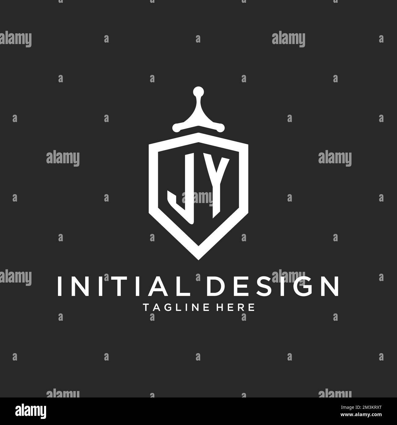 JY monogram logo initial with shield guard shape design ideas Stock ...